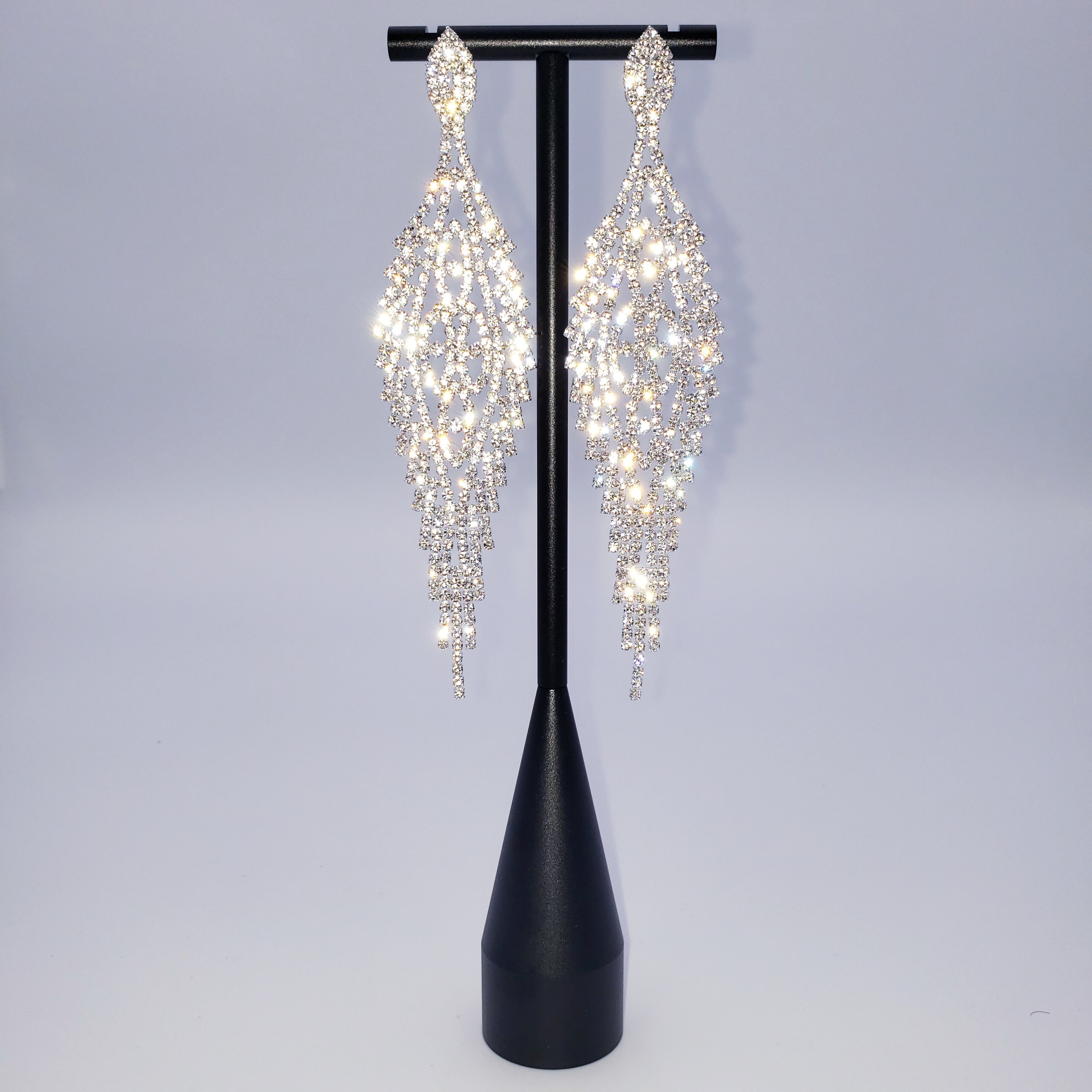 Feather rhinestone Earrings – RAH Competition